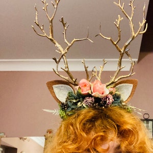 Woodland Flower Crown, Forest Hair Wreath, White Green Flower Crown ...