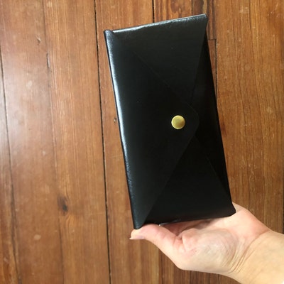 Leather Envelope Mini Clutch, Leather Money Envelope, Personalized ...