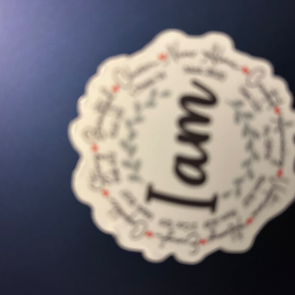 I Am Sticker, Affirmation Stickers, Clear Laptop Sticker, Water Bottle ...