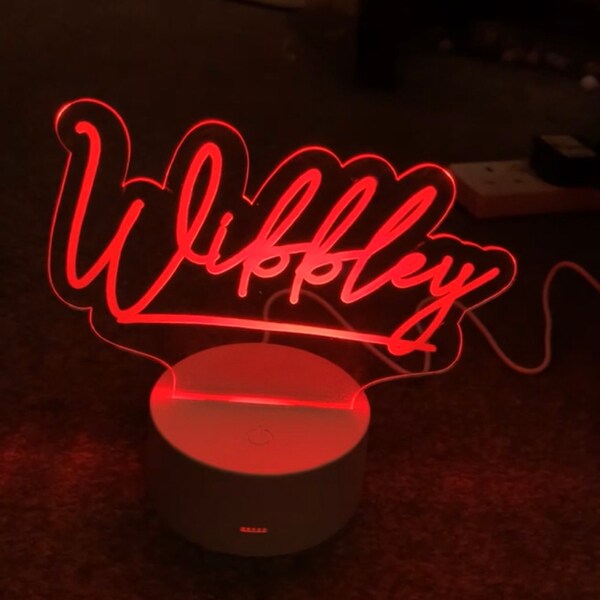 Personalised LED Light Personalised Night Light Personalised Free Text ...