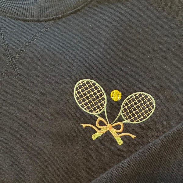 Tennis Racquets Rackets Crossed Machine Embroidery Design, 5 Sizes, PES ...