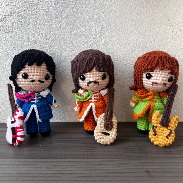 The Beatles Crochet Doll Pattern: Amigurumi Band Set (PDF Pattern) - Etsy