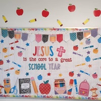 Back to School Bulletin Board Kit. Jesus is the Core to a Great School ...