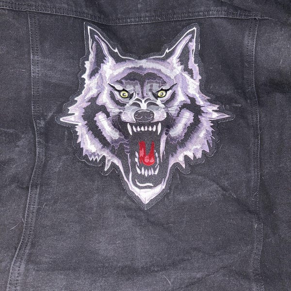 Grey Wolf Embroidered Large Back Patch - Etsy