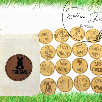 Easter Reward Tokens Svg Cut File Easter Egg Basket Prizes Coins Bunny ...