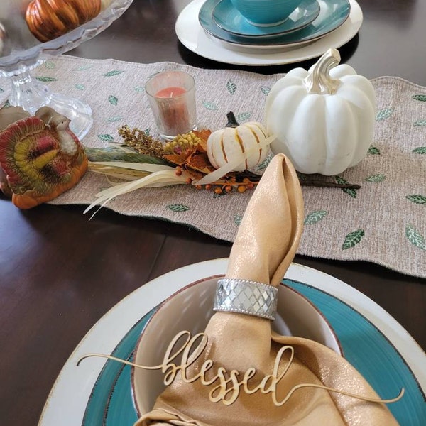 Thankful | Grateful | Blessed (1) Wood Table Plate Place Signs Just in ...