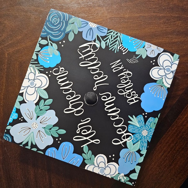 Custom "summer Bouquet" Graduation Cap Topper, Nursing Graduation Cap ...