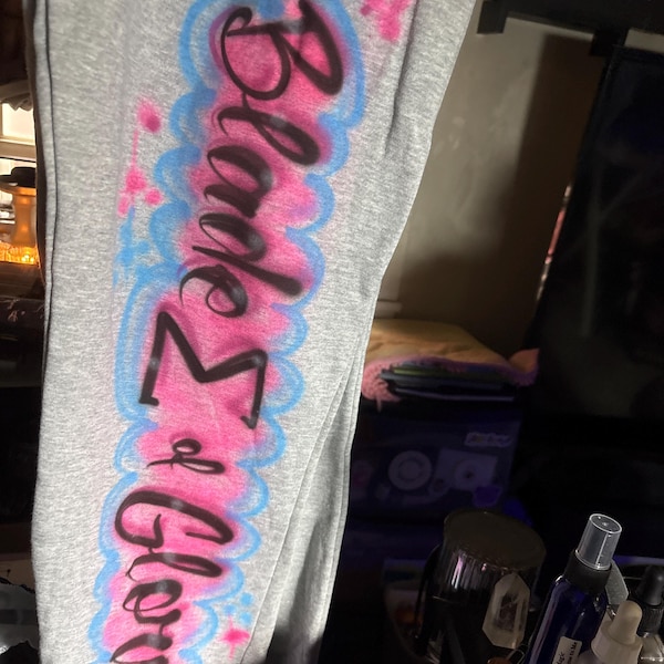 Custom Airbrush Name Hoodie Sweatpants Personalized Airbrush Clothing ...