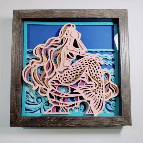 Mermaid 3D Mandala Svg, Multilayer Panel for Laser Cutting, Layered SVG ...