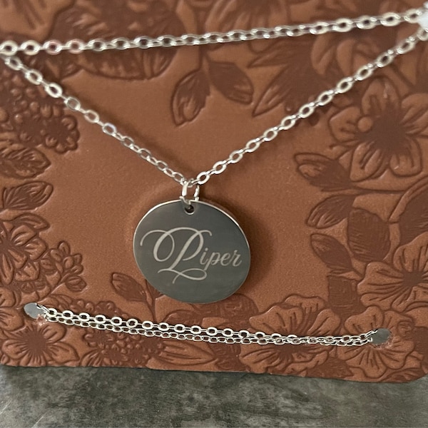 Engraved Personalized Initial Necklace for Women, With Custom Photo ...