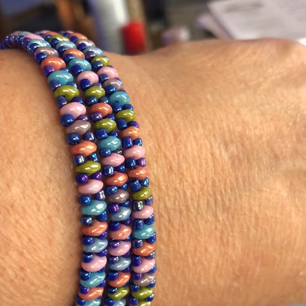 Superduo Chain Wrap or Segment Wrap, Easy Tutorial by Carole Ohl - Etsy UK
