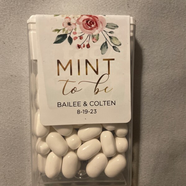 Mint to Be Tic Tac Stickers - Wedding Favor Sticker - Tic Tac Labels ...