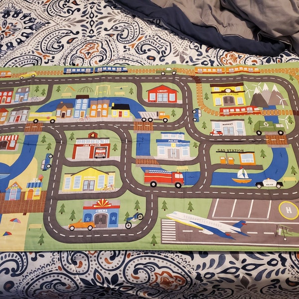 Car Play Mat Fold up Travel Road Activity Matchbox/hotwheel Toy Carrier ...