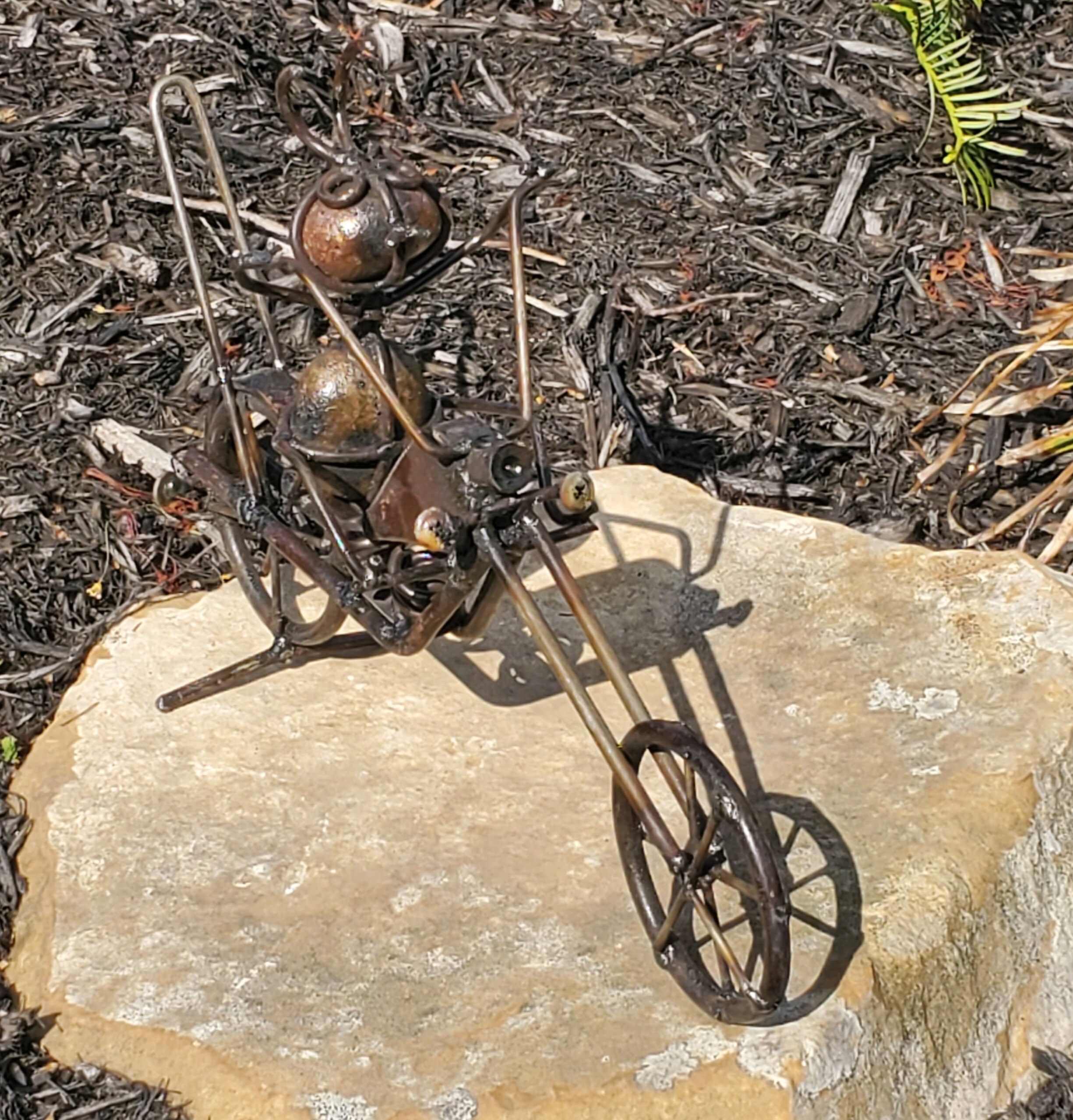 Harley Davidson Chopper Motorcycle Ant Rider Patio and Garden Decor