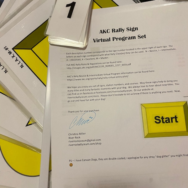 AKC Rally Laminated Sign Set NOVICE - MASTER - Etsy