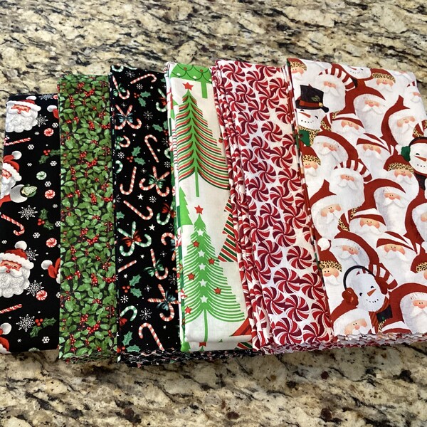 Black White Fabric Bundle, Set of 6 Fabrics, Half Yard per Fabric, 100% ...