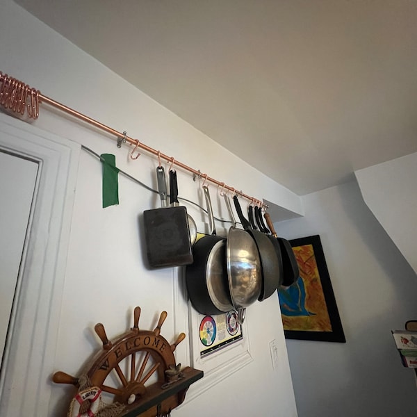 Pan Rail, Copper and Chrome-pan Rack-pan Rails-copper Pan Rack-copper ...