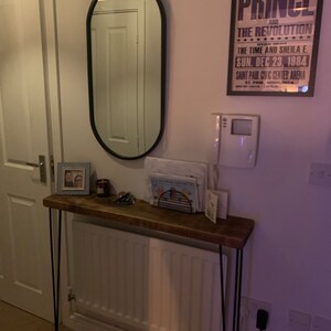 Omni Rustic Console Table With Black 3 Pin Hairpin Legs. - Etsy