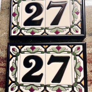 House Numbers Address Tiles Framed Set Custom Address Tiles | Etsy