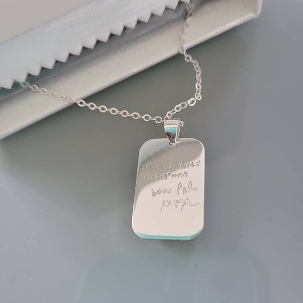 Handwriting Necklace • Custom Signature Necklace • Engraved Actual Your ...