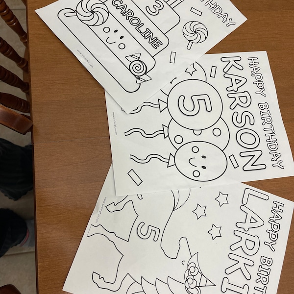 Personalized Unicorn Birthday Coloring Pages, Unicorn Party Activity ...