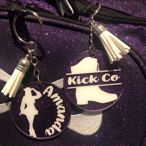 Personalized Cheerleader Name Keychains Dance Keychain Cheer Backpack ...