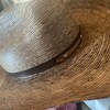 Mexican Palm Leaf Cowboy Hat Dark Natural Straw Wide Brim With Chin ...