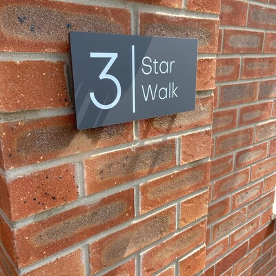 Modern House Sign Contemporary Door Number Acrylic House Sign Address ...