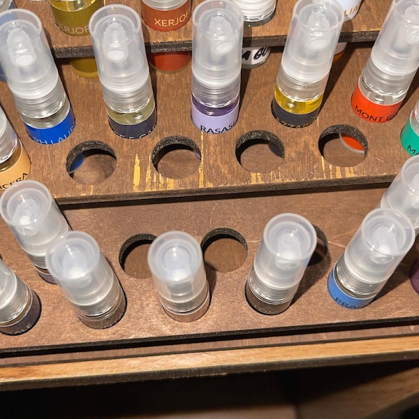 Tiered Sample Vial Display for Perfume Oil | Essential Oil 1.5ml | .05 ...