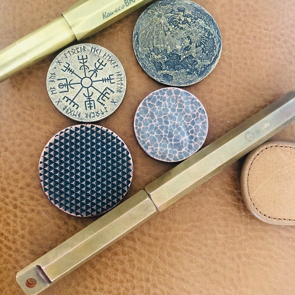 Hammered Copper Worry Stone Coin - Etsy