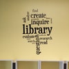 Library Vinyl Wall Art Decals, Library Wall Decal, Education Decals ...
