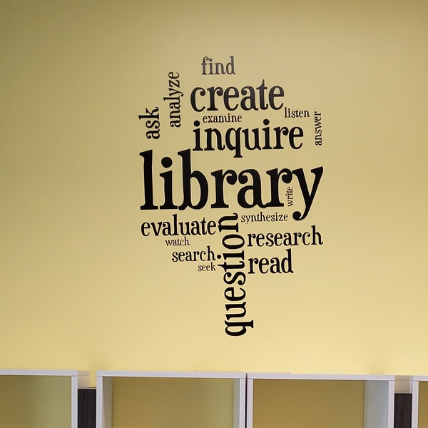 Library Vinyl Wall Art Decals, Library Wall Decal, Education Decals ...
