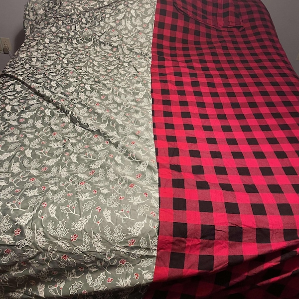 Custom Sheets HALF Flannel HALF Regular Queen & King Sized Made to ...