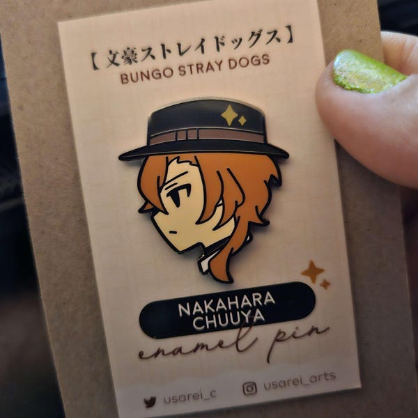 Bungou Stray Dogs Soukoku Enamel Pins Dazai and Chuuya - Etsy
