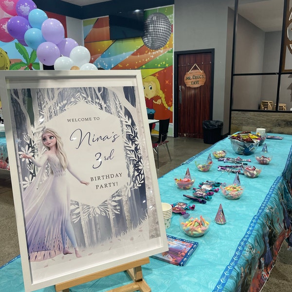 Frozen 2 Poster, Modern Frozen Sign, Frozen Birthday Sign, Simple ...