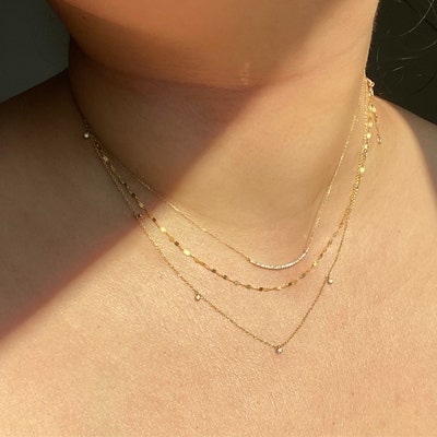 14K Gold Glitter Chain Bracelet 14K Double Stranded Glitter - Etsy