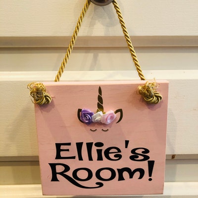 Adorable Unicorns Welcome Wooden Door Sign Hanger - Etsy