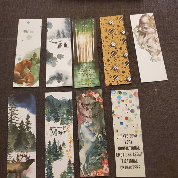 Random Bookmark Grab Bag, 9 Random Pretty Handmade Bookmarks, Reader ...