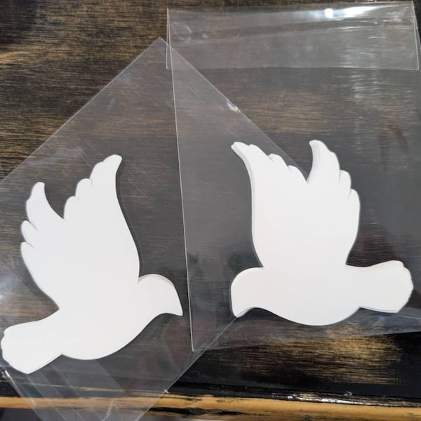 20 Pack - Paper Dove Shapes, Die Cut Dove Paper Cutout, Paper Dove ...