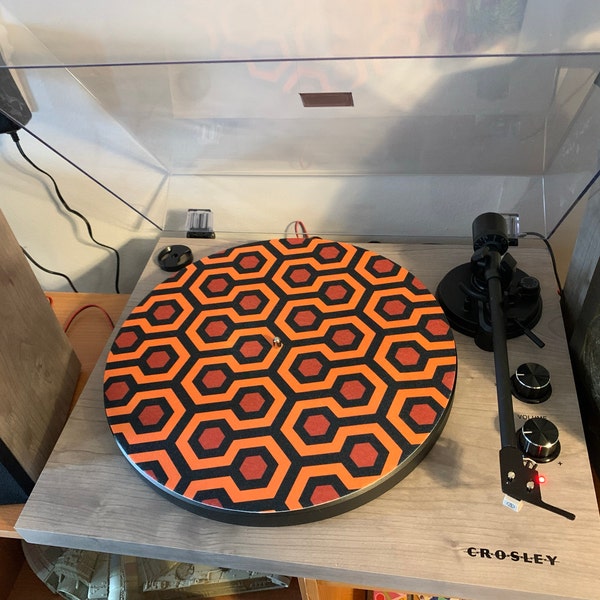 Overlook Hotel Pattern Turntable Slipmat - 12" LP Record Player, DJ Slipmat- 16oz Felt W/ Glazed ...