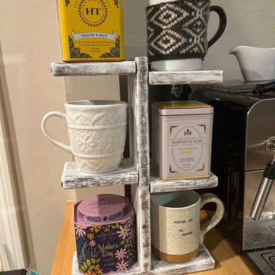 Wooden Mug Stand Rustic Display Shelf Tiered Cup Holder - Etsy