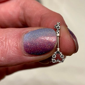 14G Shiny Zircon Snake Belly Button Ring Silver Snake Belly - Etsy