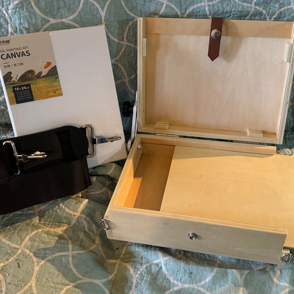 Wooden Travel Paint Box Easel Carry Case Watercolour Oil Painting - Etsy