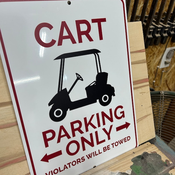 Cart Parking Sign, Golf Cart Sign, Golf Cart Decor, Golf Cart Garage ...