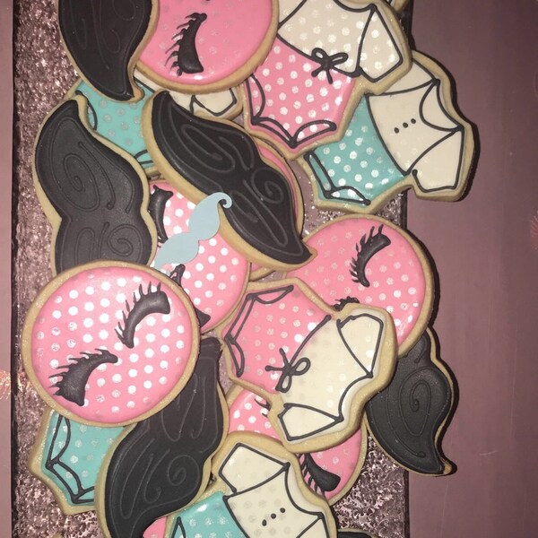 Stashes or Lashes Cookies, Gender Reveal Party - Etsy