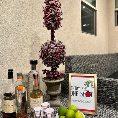 Entry Fee: One Shot Christmas Grinch Printable Sign - Etsy