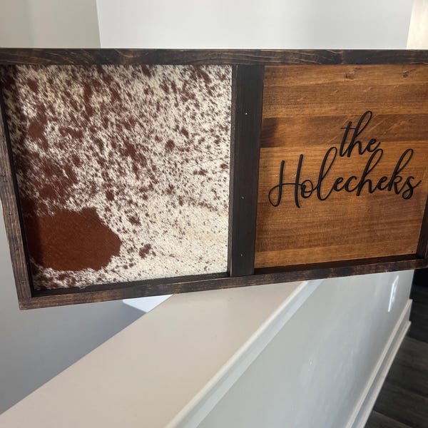 Cowhide Branding Frame, Cowhide Wood Sign, Family Heirloom, Unity ...