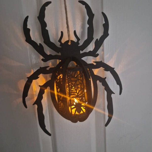 Halloween Spider Lamp Laser Cut File, Halloween Lantern Laser Cut ...