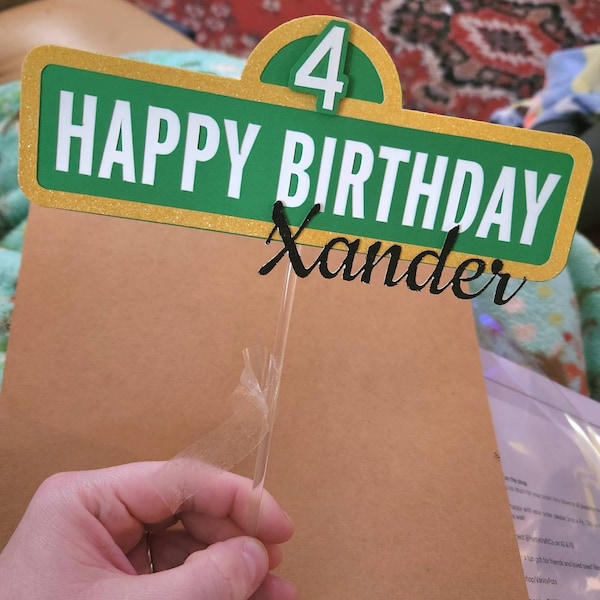 Happy Birthday Street Sign Personalized Happy Birthday Cake Topper ...