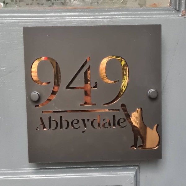 MODERN HOUSE SIGN | House Number Plate | Address Sign | 230 X 155mm ...